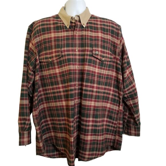 Roper | Shirts | Roper Shirt Mens Xl Cotton Plaid Button Down Long ...